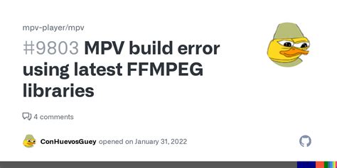 Mpv Build Error Using Latest Ffmpeg Libraries · Issue 9803 · Mpv