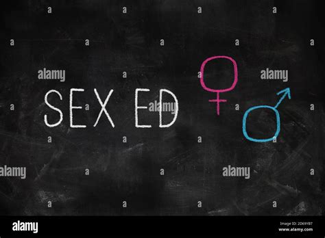 Sex Ed Written With Chalk On Blackboard In Classroom Education Concept Stock Photo Alamy