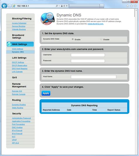 Dynamic DNS Advanced Modem Setup Brightspeed