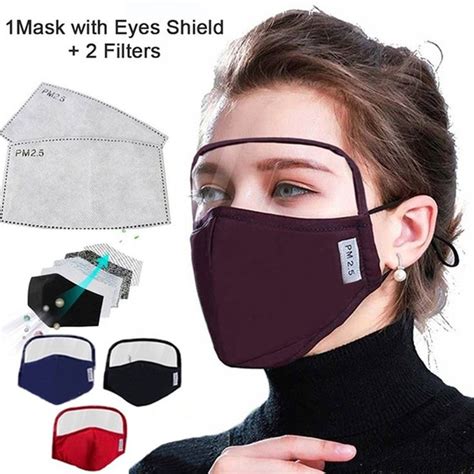 Outdoor Face Protective Face Mask With Eyes Shield Mask Glasses Full