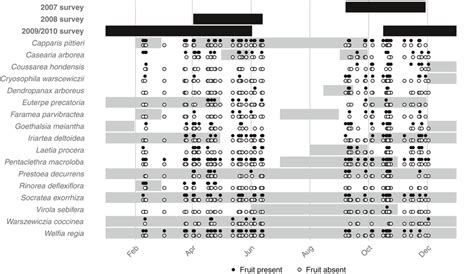 Sampling Periods And Species Phenology Black Bars Indicate The Time Of Download Scientific