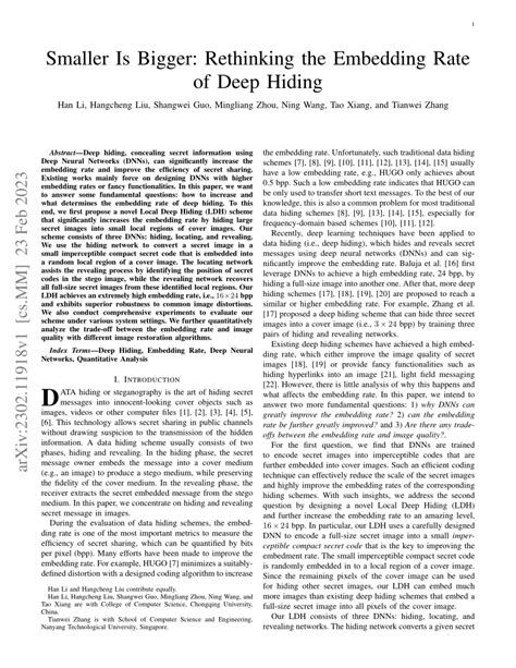 pdf smaller is bigger rethinking the embedding rate of deep hiding