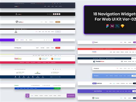 18 Navigations Widgets For Web Ui Kit Ver 02 By 3djagan ~ Epicpxls
