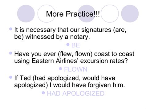 Verb Forms And Tenses Ppt