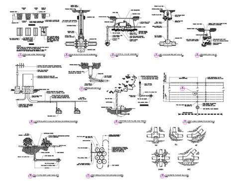 Irrigation System Plumbing Constructive Structure Details Dwg File