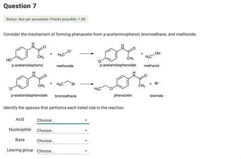Solved Options Bromoethane P Acetamidophenolate Methode