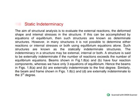 Structural Analysis 1 Static Indeterminacy External And Internal