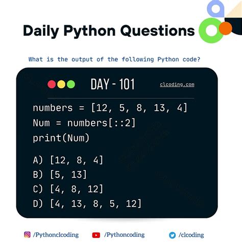 Python Coding Challenge Day 101 What Is The Output Of The Following Python Code Codeing