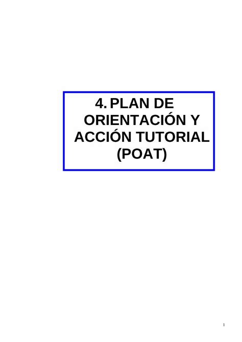 Pdf Plan De OrientaciÓn 4 Plan De Y AcciÓn Tutorial · Plan De