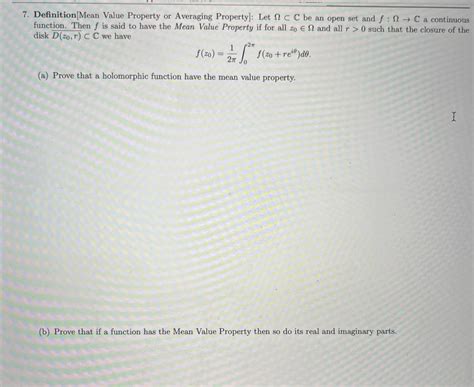 solved 7 definition[mean value property or averaging