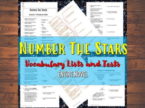 Number The Stars Vocabulary Lists And Quizzes Teaching Resources