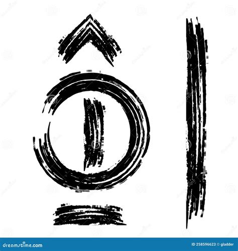 Gender Symbols Constructor From Black Brush Lines Vector Stock Vector