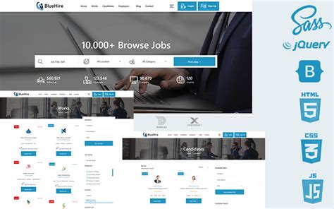 bluehire job portal html5 and css3 web site template