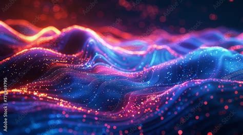 Abstract Illustration That Resembles Dynamic Data Flow In An Artificial Neural Network With