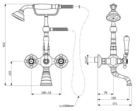 Armando Vicario Provincial Wall Mounted Telephone Bath Tap