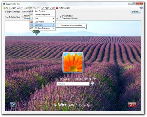 Advanced Customizable Windows Logon Editor