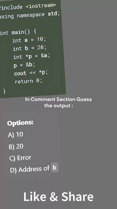 Guess Of The Output Of The Following Code Video27 Please Subscribe