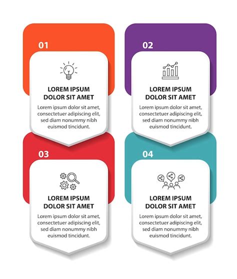 4 Steps Infographic Flowchart Design Template Free Vector