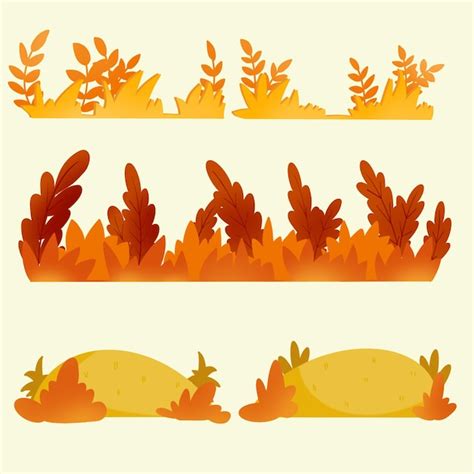 Premium Vector Set Of Design Elements Of Nature Fragments Of Colorful