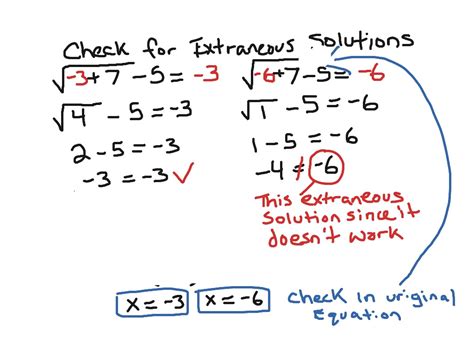 Solve And Check For Extraneous Solutions