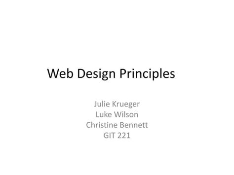 Web Design Principles Ppt