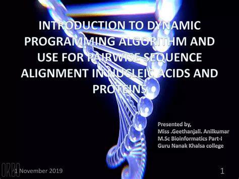 Dynamic Programming And Pairwise Sequence Alignment Pptx