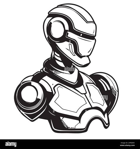 Vector Sketch Illustration Of A Robot Head Stock Vector Image Art Alamy