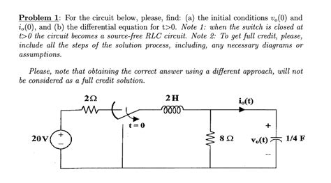 Solved Problem For The Circuit Below Please Find A Chegg