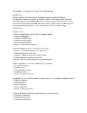 Machine Learning Practice Quiz Test Your Knowledge Course Hero