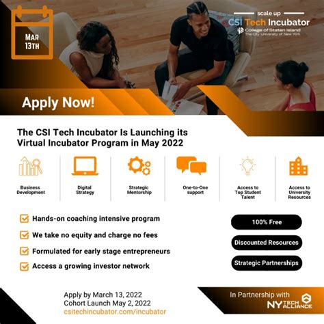 The Csi Tech Incubator Program Is Call For Harlem Applications