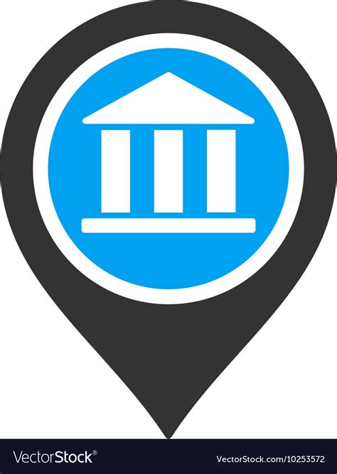 Bank Map Pointer Flat Icon Royalty Free Vector Image