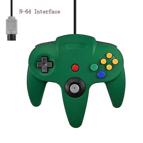 2 Pack Classic Wired N64 Controller Retro Games 64 Bit Gamepad Joystick Replacement Controller