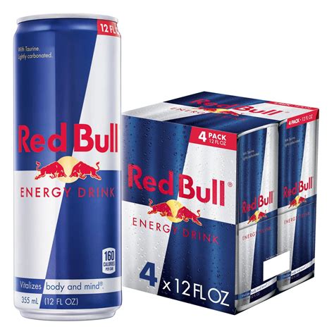 Red Bull Energy Drink 12 Fl Oz Pack Of 4 Cans