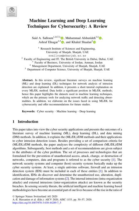 Pdf Machine Learning And Deep Learning Techniques For Cybersecurity