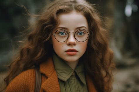 Premium Photo A Girl With Glasses On Her Face