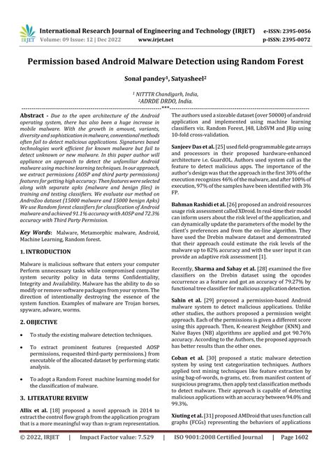 Permission Based Android Malware Detection Using Random Forest Pdf