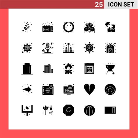 Group Of Modern Solid Glyphs Set For Fix Solution Jewel Science Jigsaw Editable Vector Design