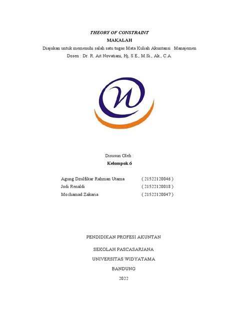 Theory Of Constraint Pdf