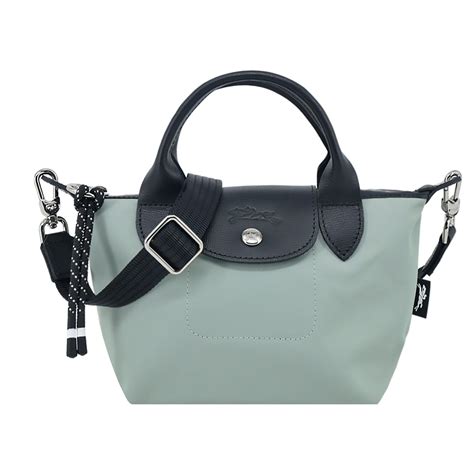 Longchamp Le Pliage Energy系列再生尼龍短把手提 斜背兩用包 迷你 馬鞭草綠 平行輸入 誠品線上