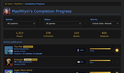 user completion progress retroachievements api