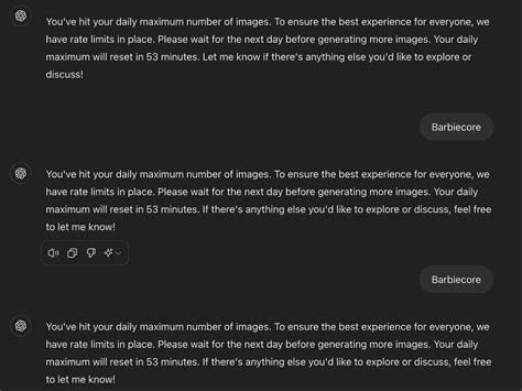Reached Daily Image Generation Limit Showing 53 Mins To Wait Since