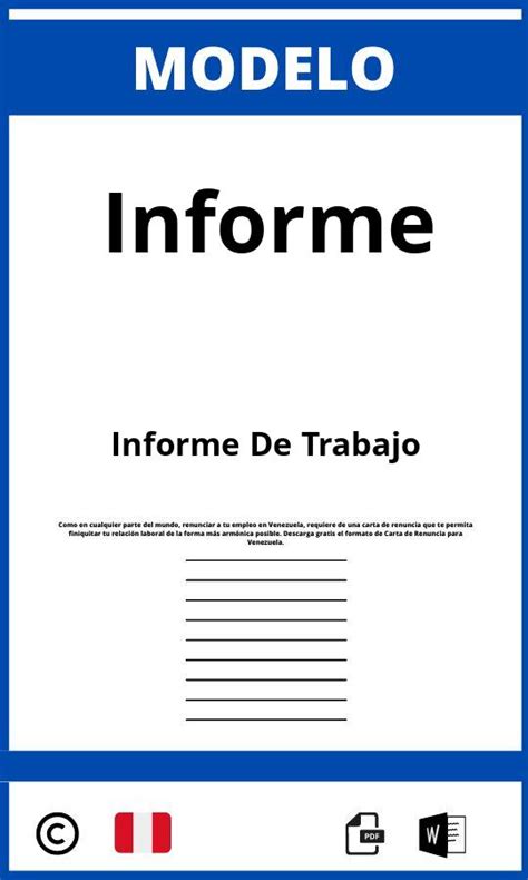 Modelo De Informe De Trabajo En Word 2025