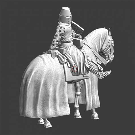 3d Printable Mounted Crusader Accessing The Battlefield By Northern