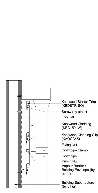 Traditional Cladding Horizontal A Starter Detail Downpipe Fixing