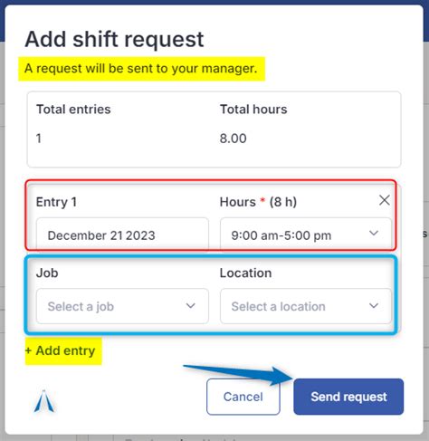 How Employees Add Shift Requests Timesheet Mobile