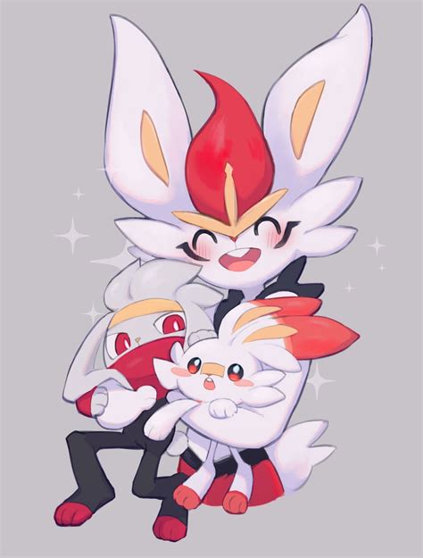 Scorbunny Cinderace And Raboot Pokemon Drawn By 3rdrb Danbooru