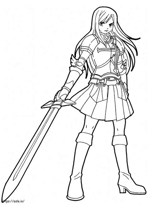 Erza De Fairy Tail Coloring Page