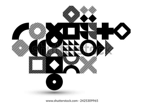 Abstract Geometric Black White Vector Background Stock Vector Royalty