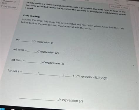 solved code tracing assume the array intl num has been