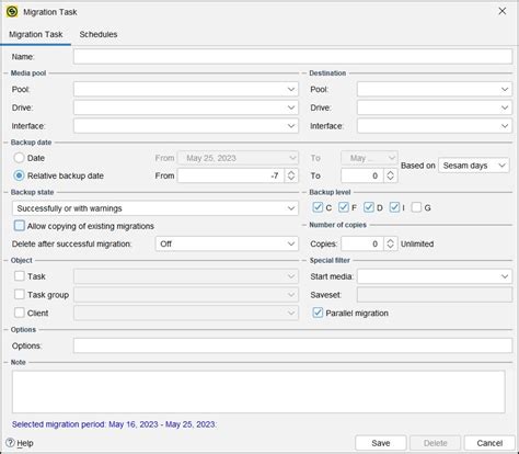 Creating A Migration Task SEPsesam